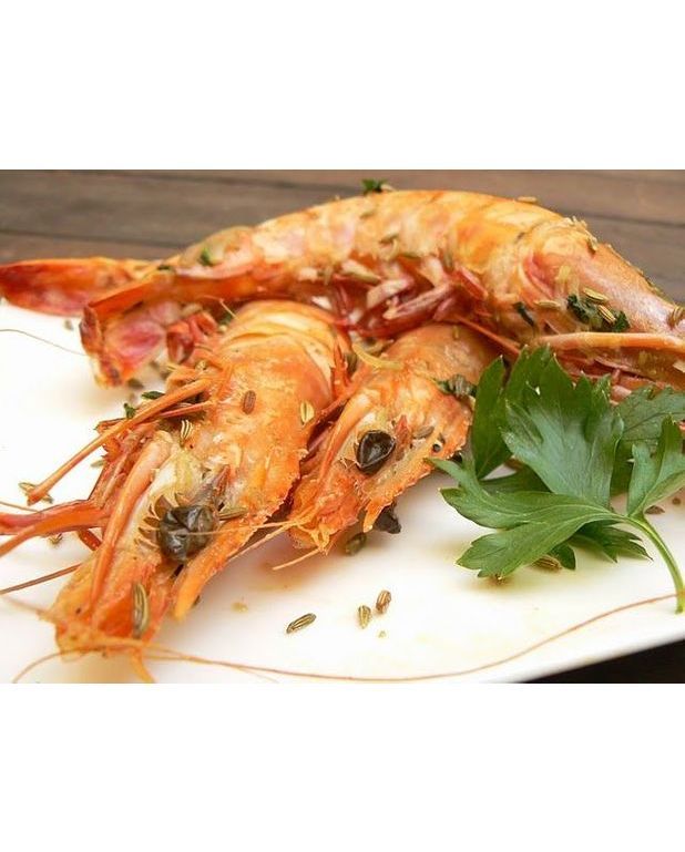 Gambas flambées au pastis et graines de fenouil pour 4 personnes