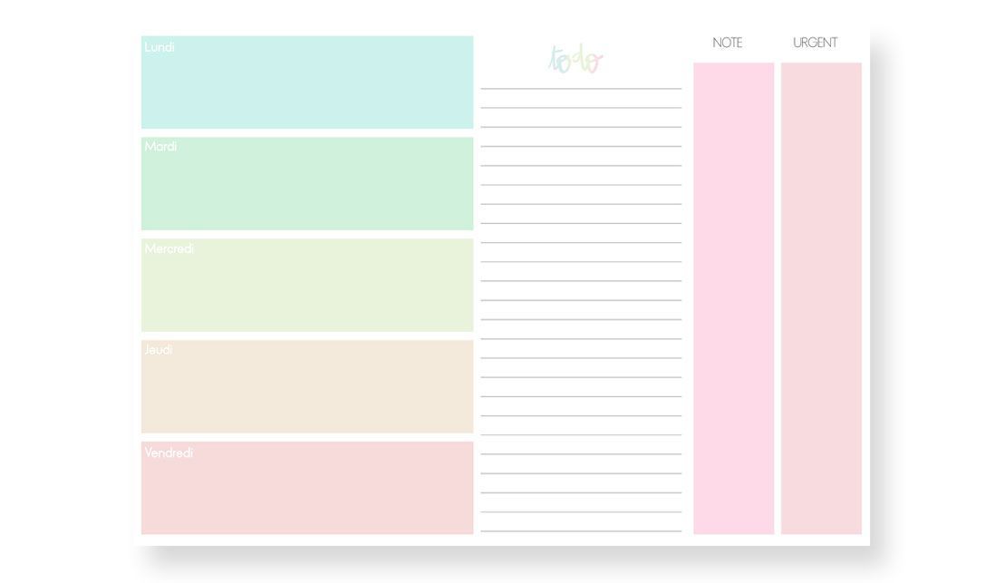 Semainier : Téléchargez gratuitement votre semainier à imprimer - Elle