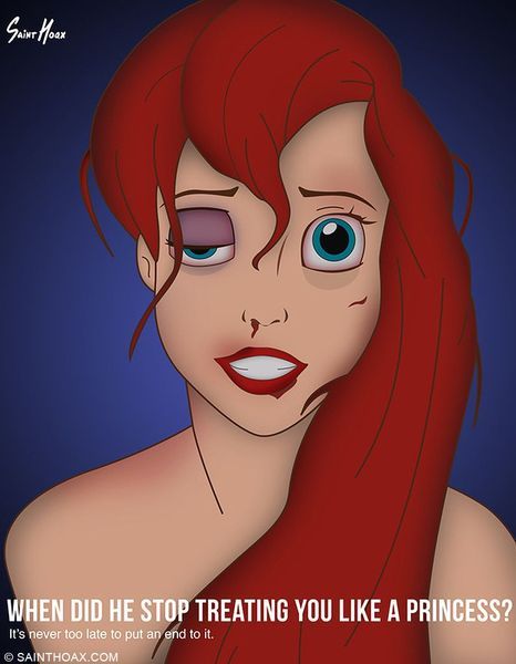 Des princesses Disney victimes de violences conjugales - Elle