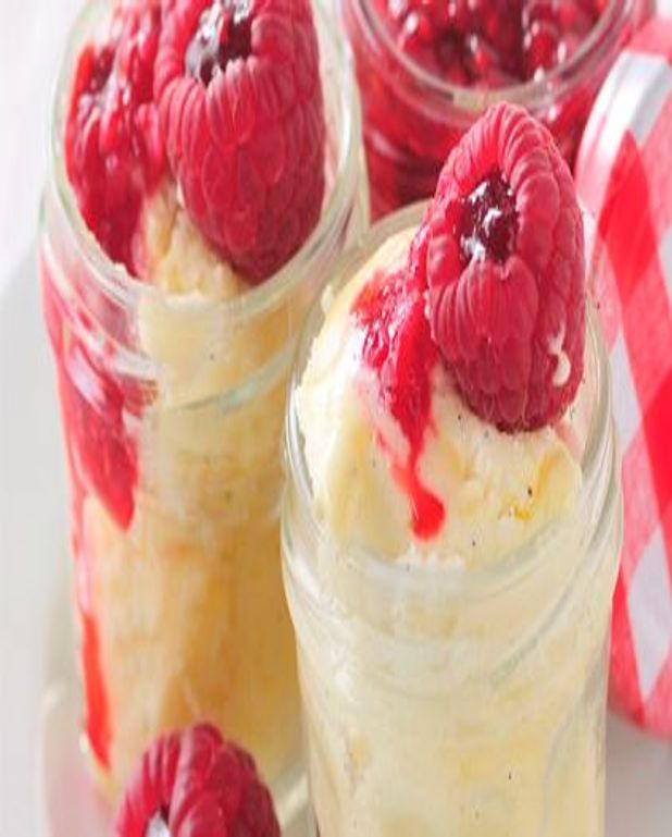 Chaud-froid à la vanille et Bisous Fruités Framboise pour 6 personnes ...