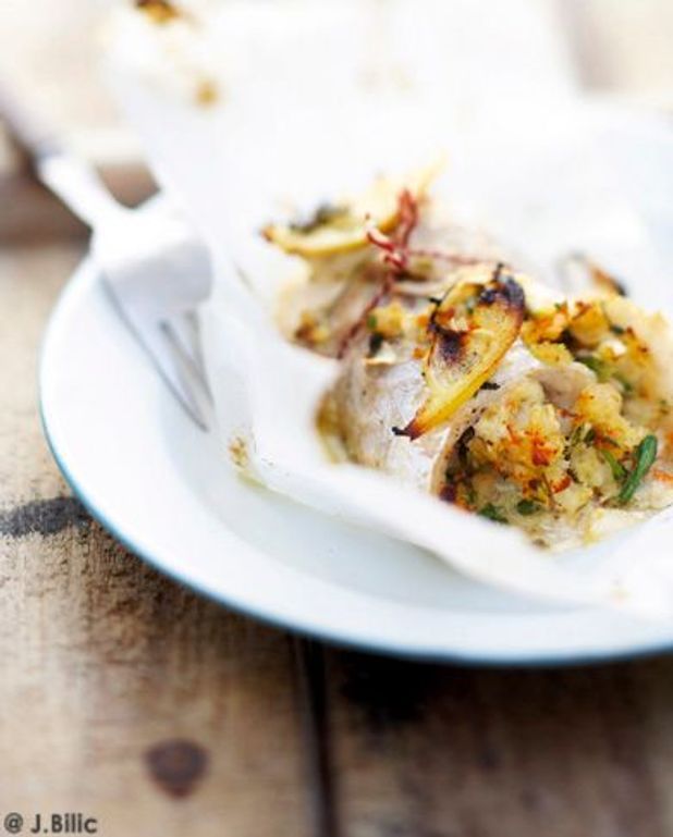 Filets de bar farcis aux crevettes pour 4 personnes - Recettes Elle à Table