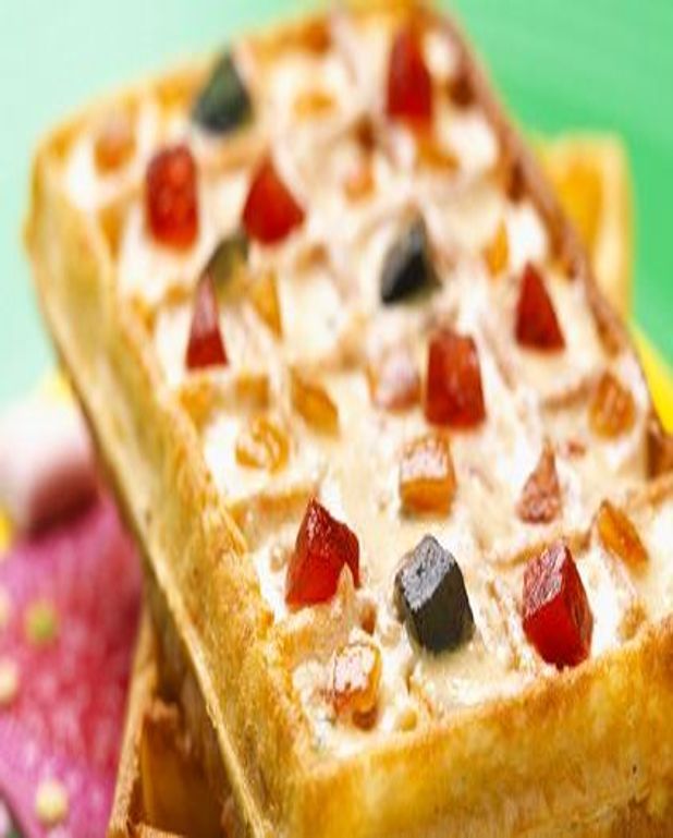 Gaufres arlequin aux fruits confits pour 6 personnes - Recettes Elle à ...
