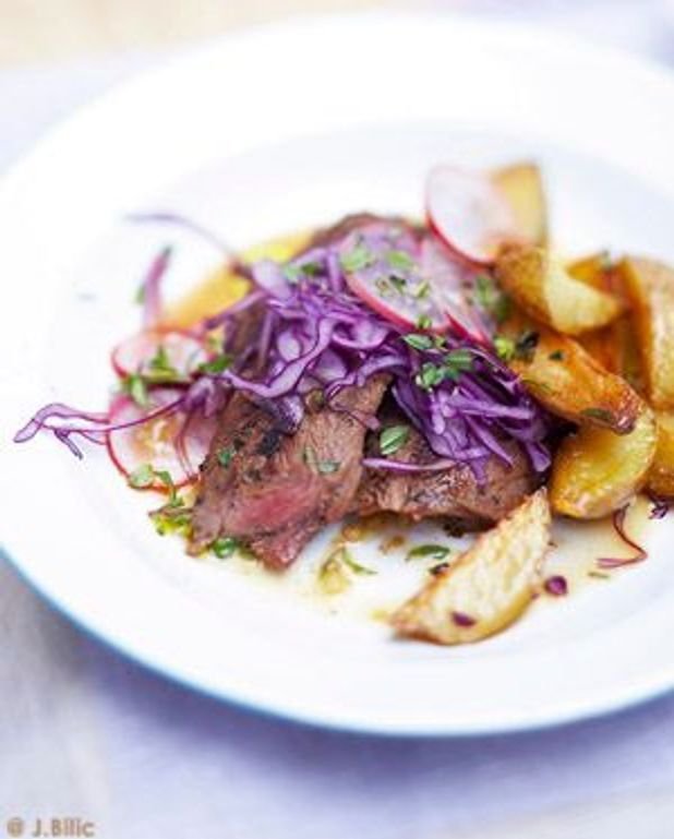 Onglet de veau mariné, légumes décalés pour 6 personnes - Recettes Elle ...