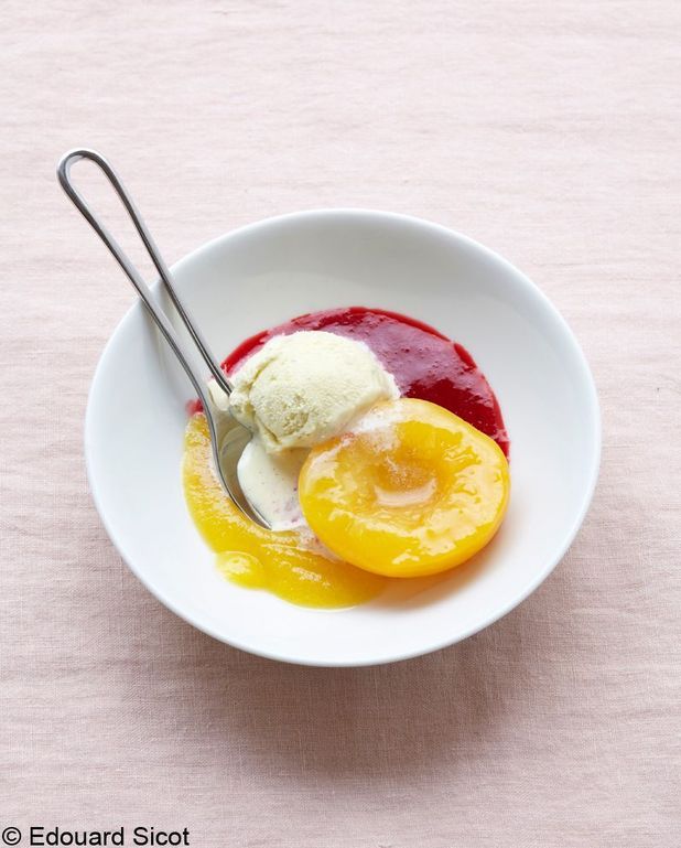 Pêches Melba pour 4 personnes - Recettes Elle à Table