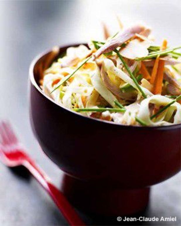Salade de chou, carottes et poulet pour 4 personnes - Recettes Elle à Table