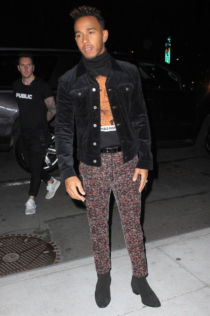 Lewis Hamilton à New York à l'occasion de Fashion Week le 9 septembre ...